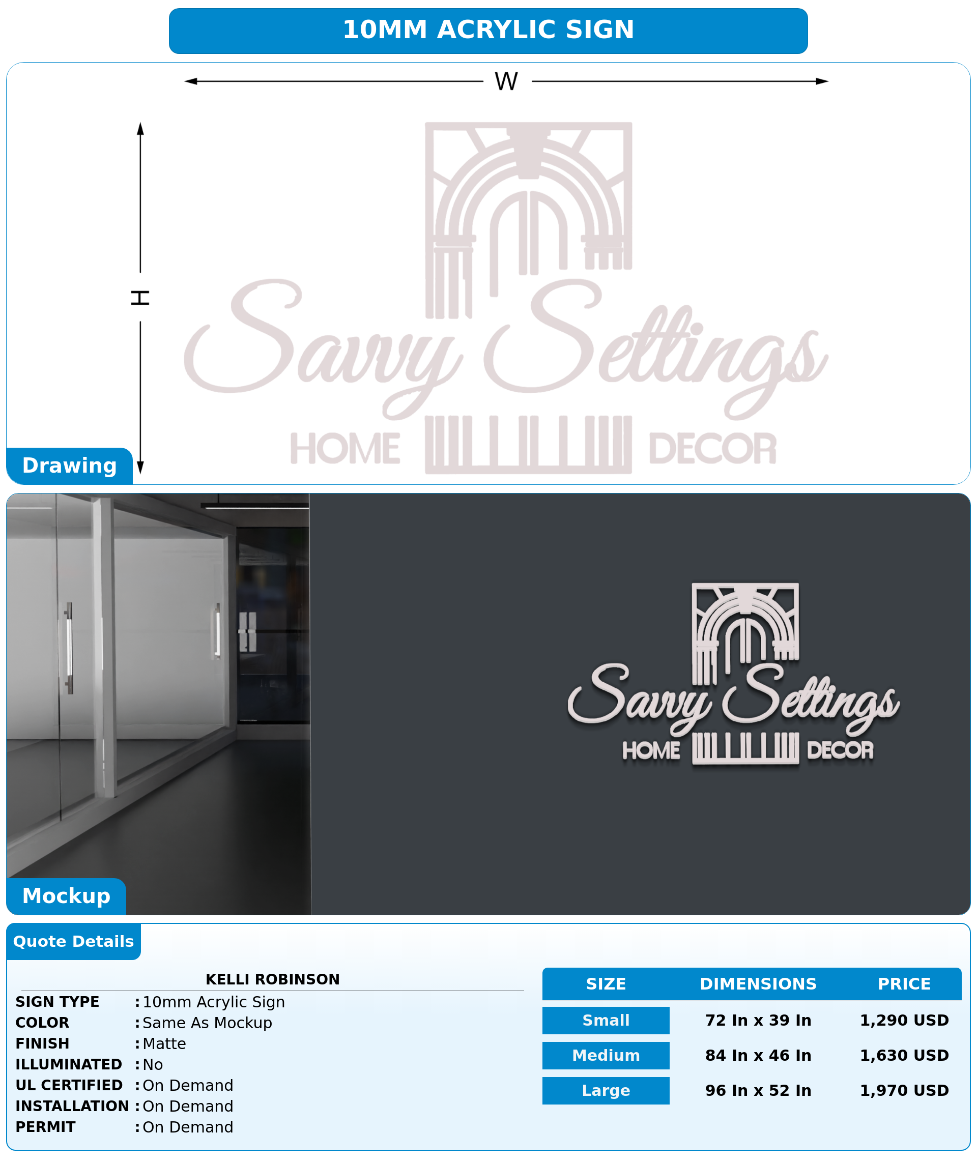 CUSTOM MOCKUP SIGN FOR kelli robinson – Signs INC