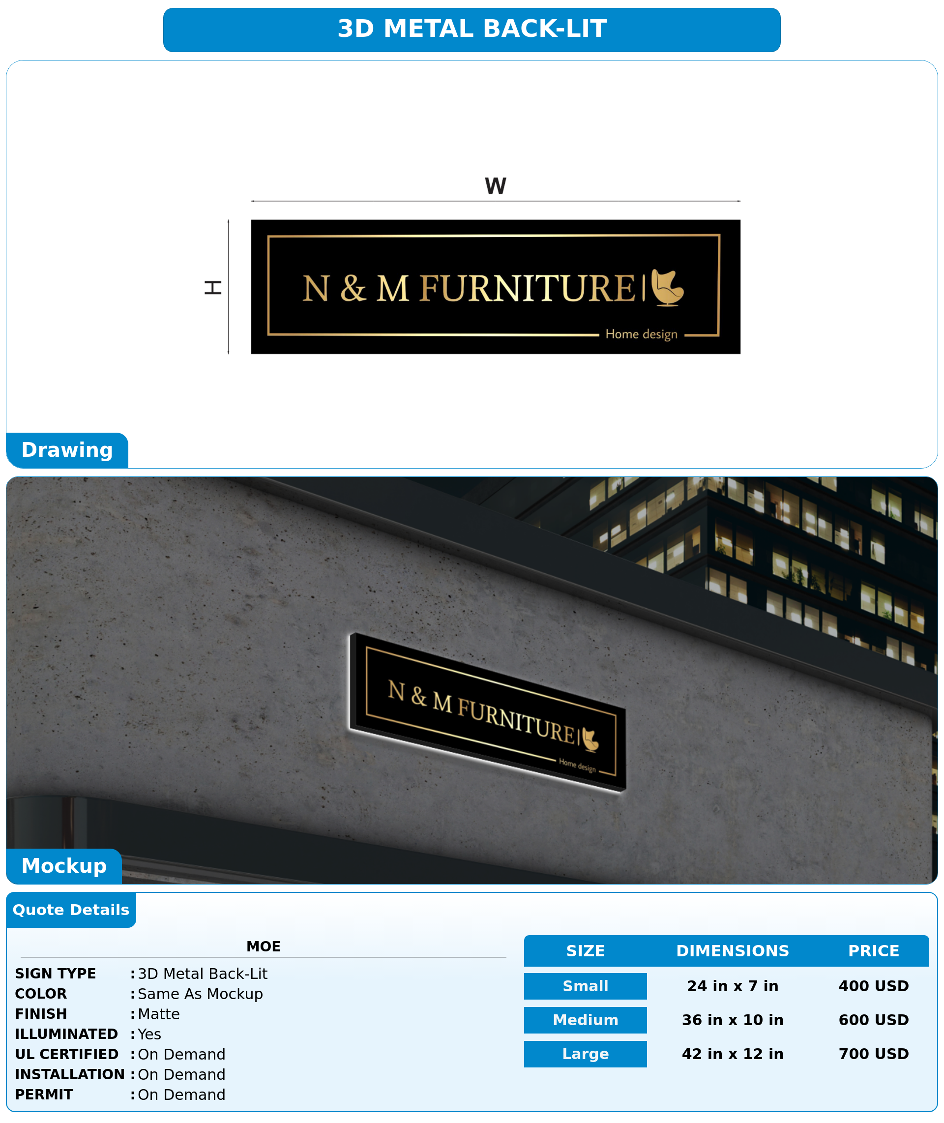 CUSTOM MOCKUP SIGN FOR Moe – Signs INC