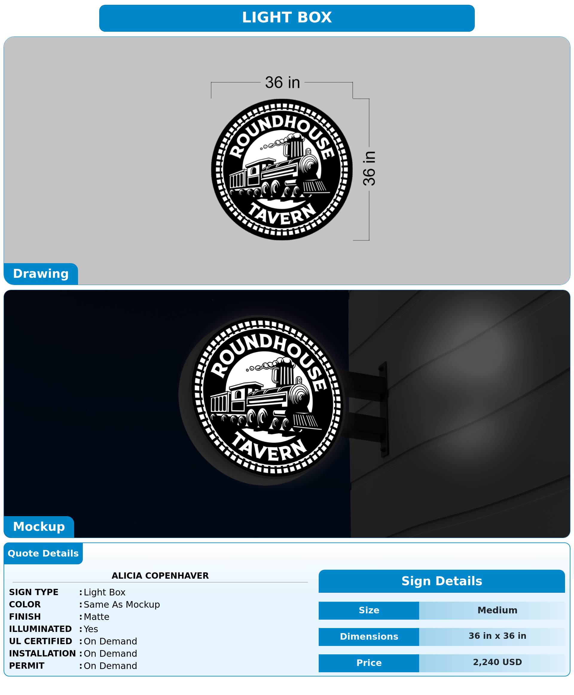 CUSTOM MOCKUP SIGN FOR Alicia Copenhaver – Signs INC