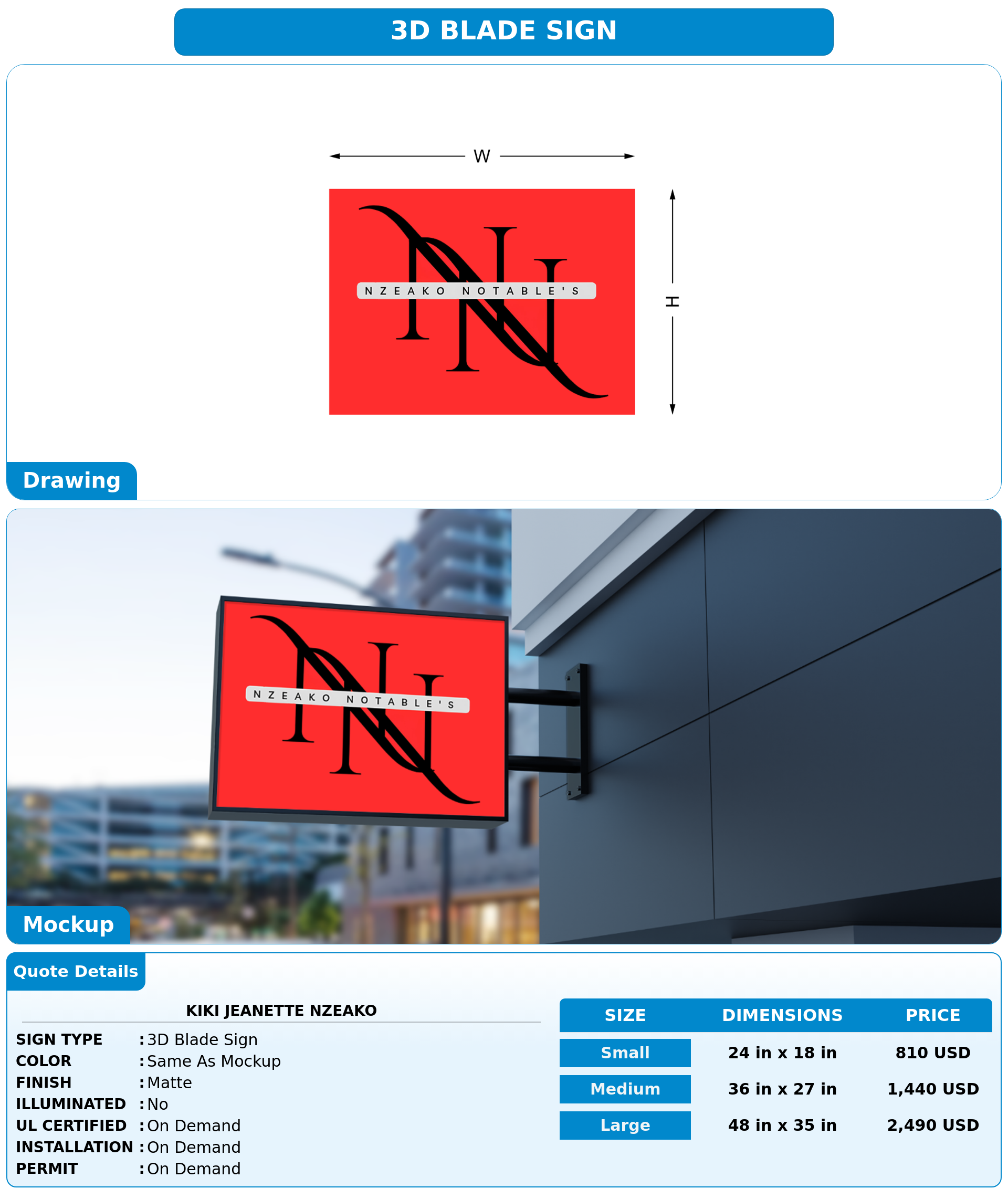 CUSTOM MOCKUP SIGN FOR KIKI JEANETTE NZEAKO – Signs INC