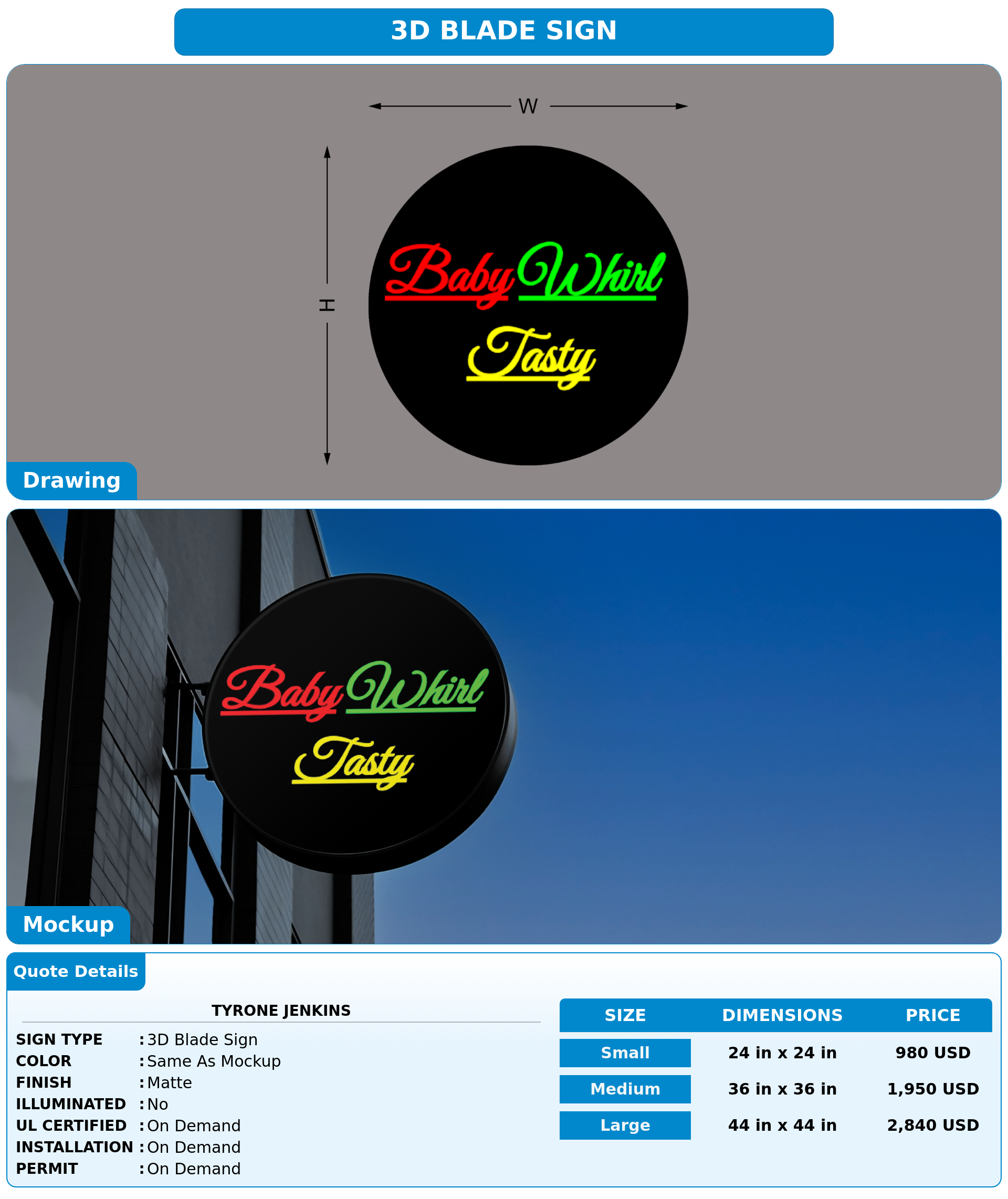 CUSTOM MOCKUP SIGN FOR Tyrone Jenkins – Signs INC