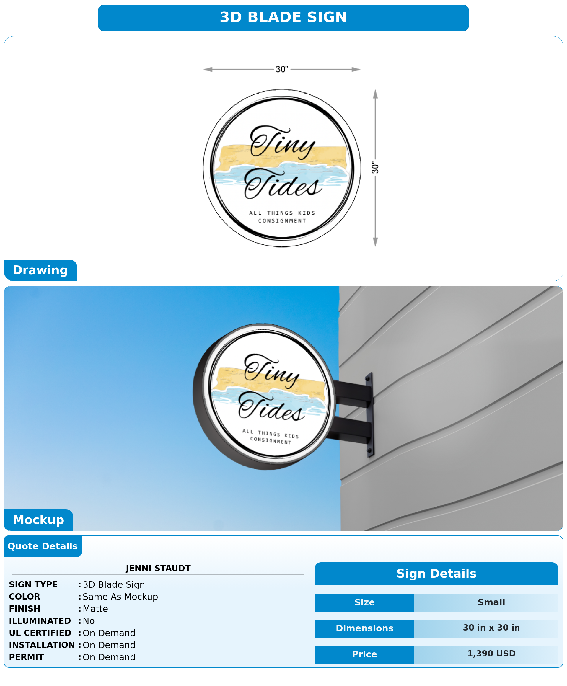 CUSTOM MOCKUP SIGN FOR Jenni Staudt – Signs INC