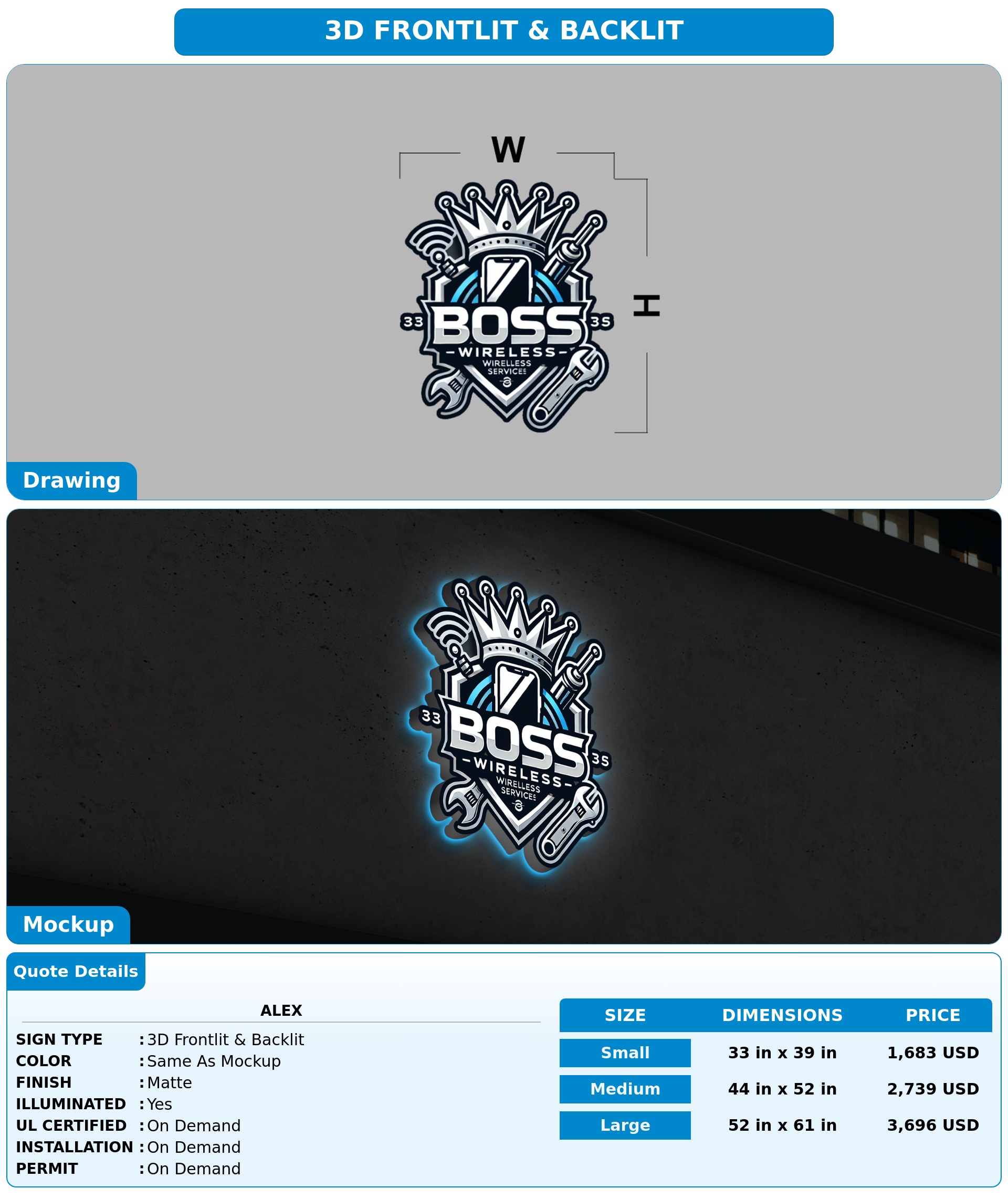 CUSTOM MOCKUP SIGN FOR Alex – Signs INC