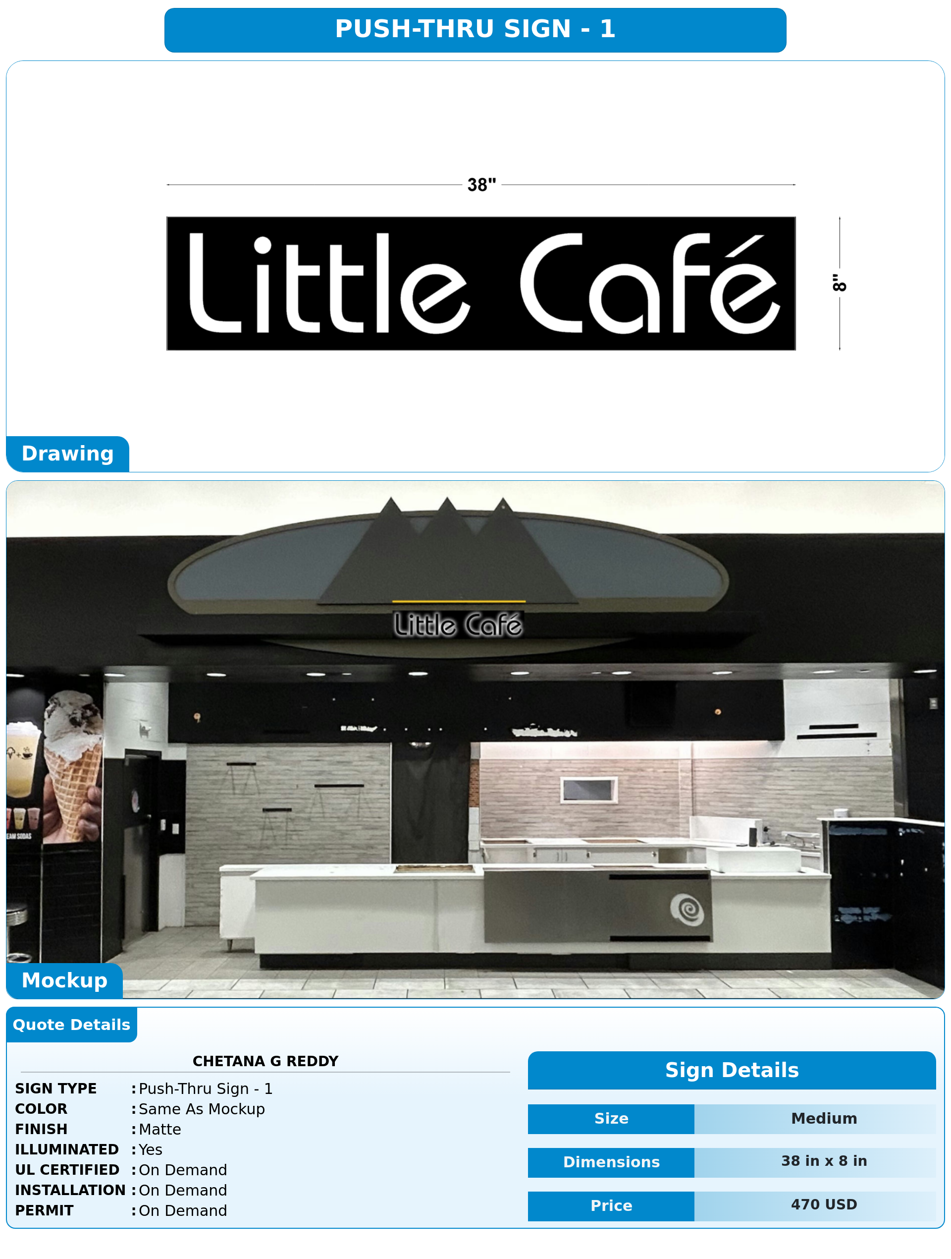 CUSTOM MOCKUP SIGN FOR Chetana G Reddy – Signs INC