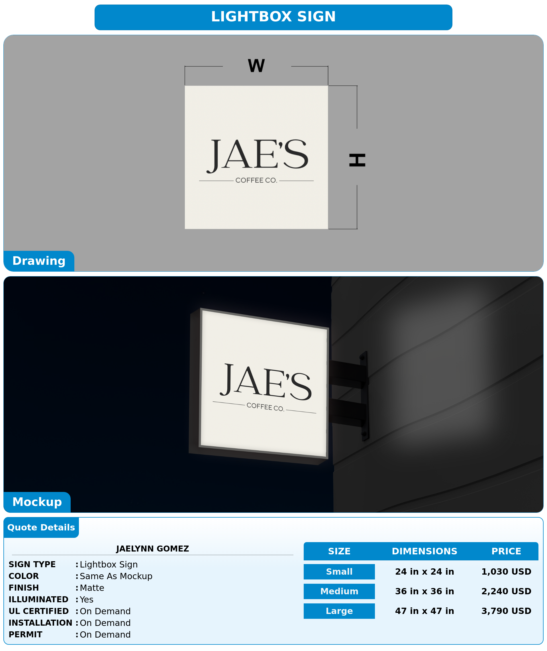 CUSTOM MOCKUP SIGN FOR Jaelynn gomez – Signs INC