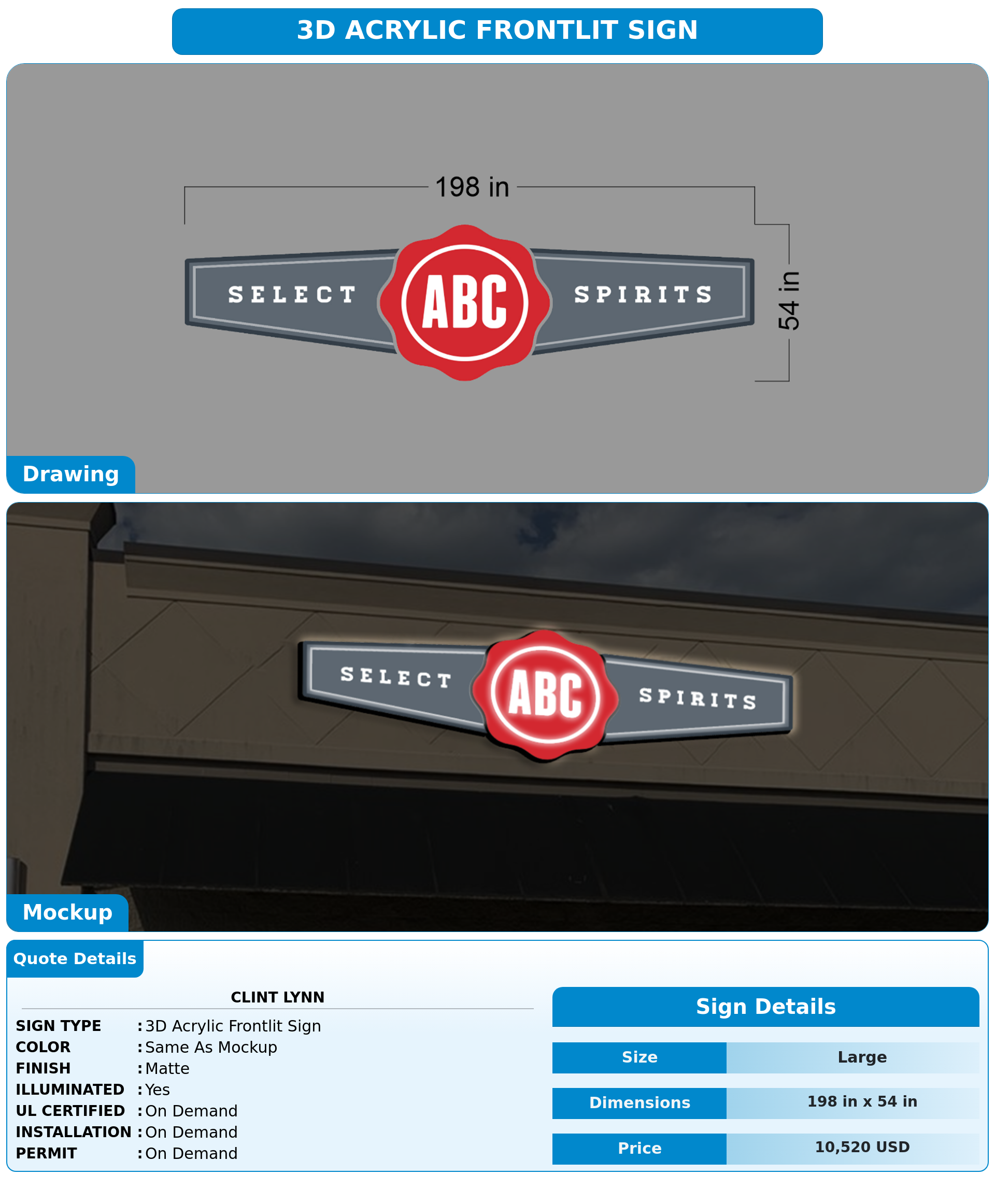 CUSTOM MOCKUP SIGN FOR Clint Lynn – Signs INC