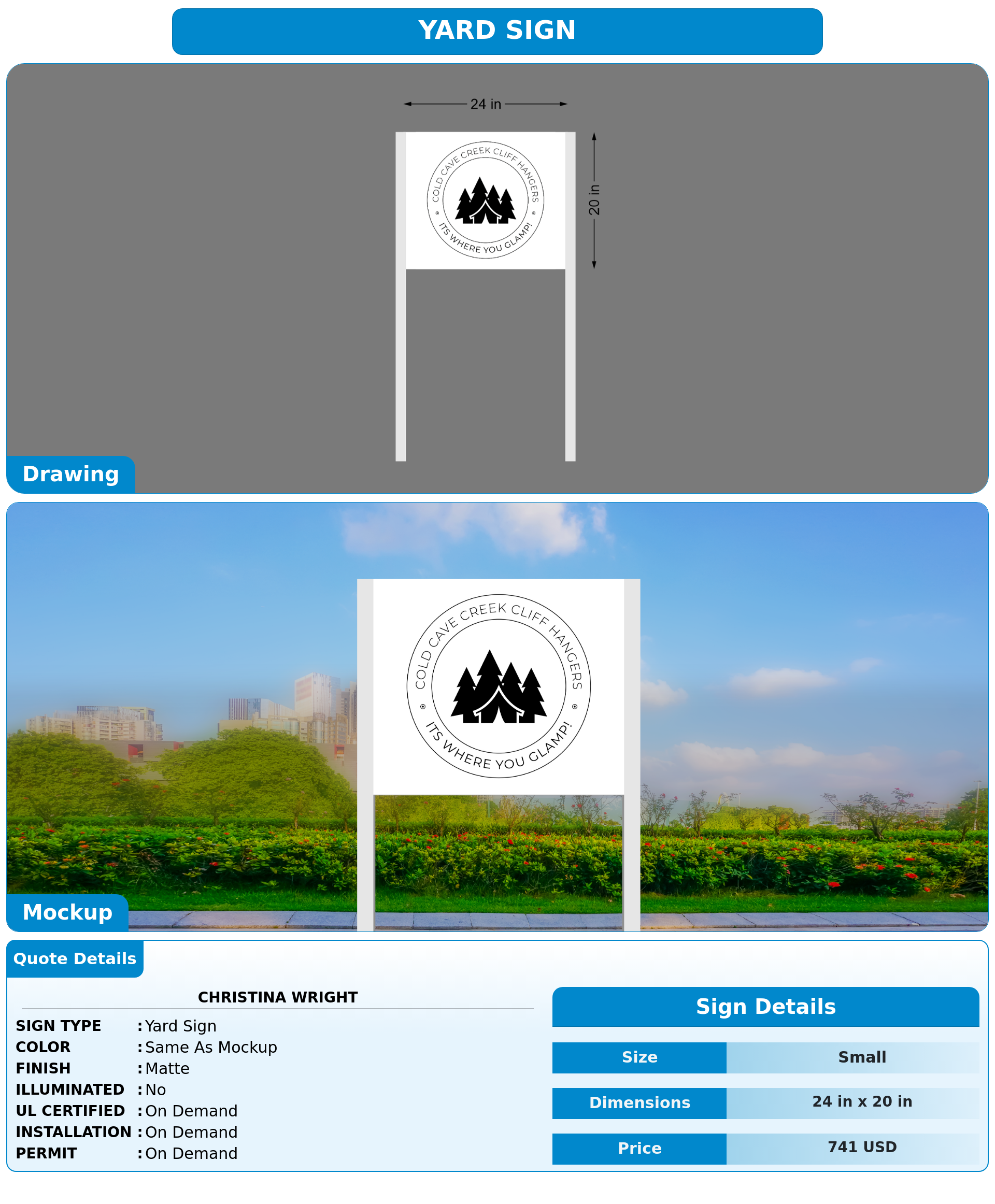 CUSTOM MOCKUP SIGN FOR Christina Wright – Signs INC