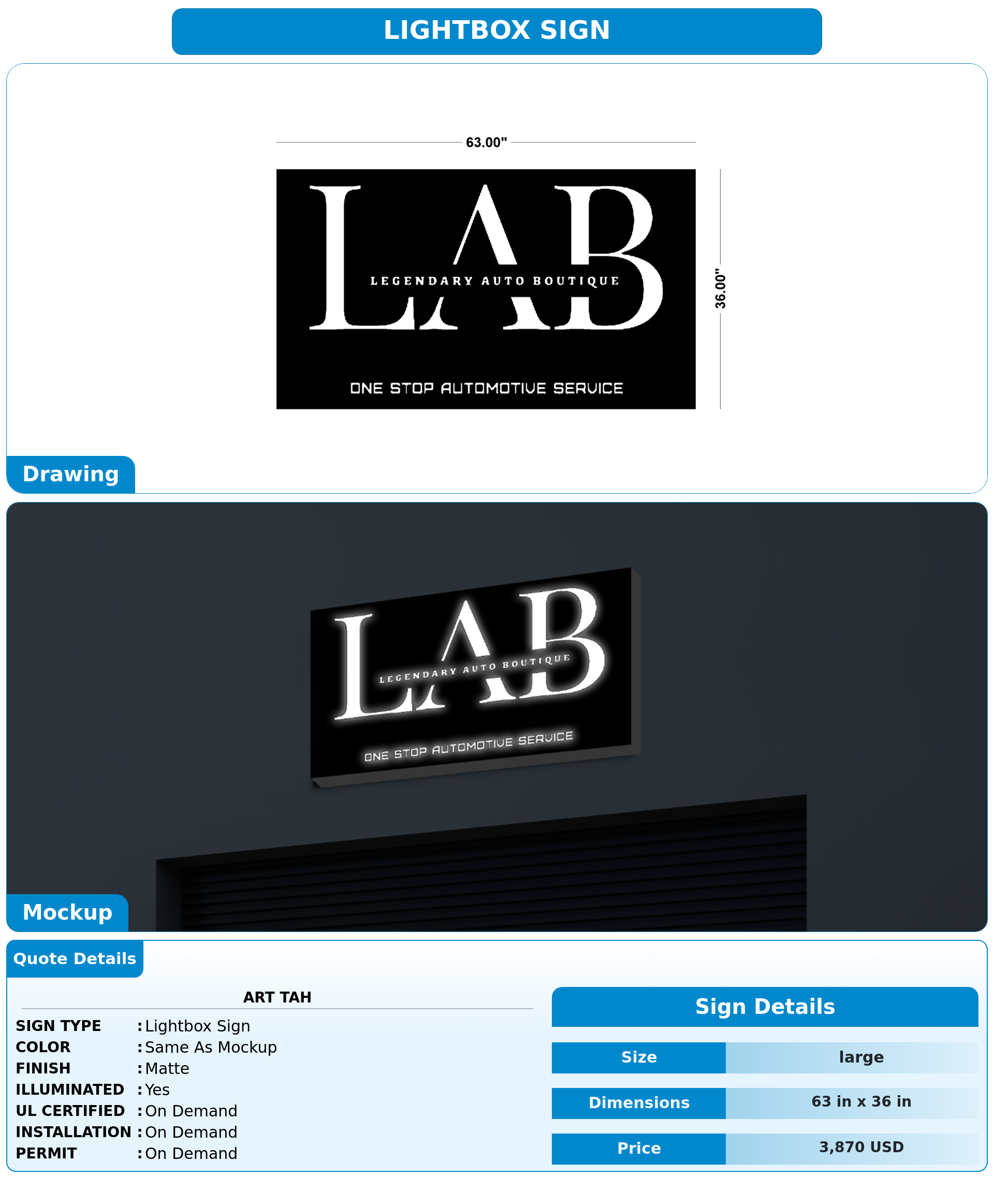 CUSTOM MOCKUP SIGN FOR ART TAH – Signs INC