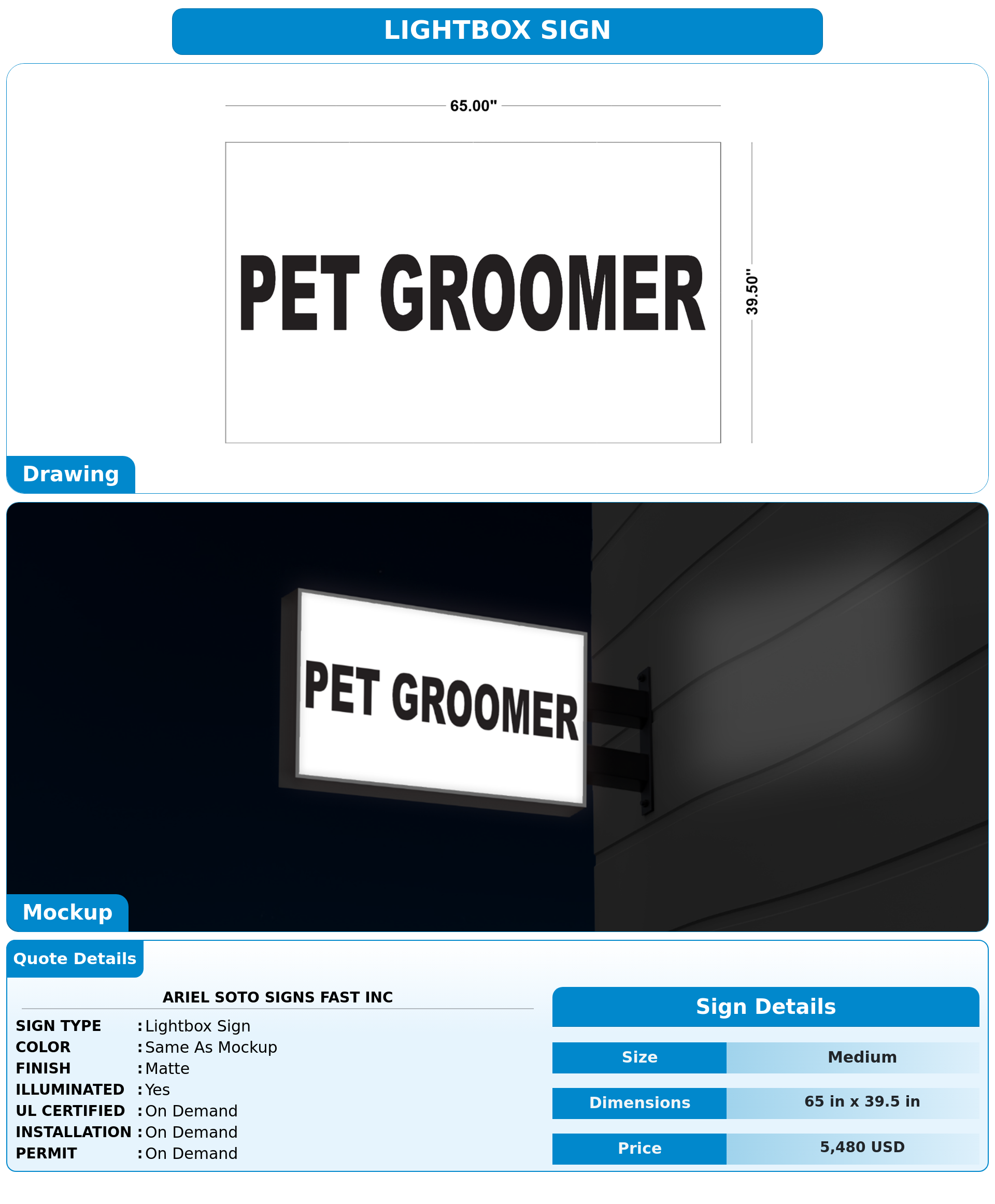 CUSTOM MOCKUP SIGN FOR ARIEL SOTO SIGNS FAST INC – Signs INC