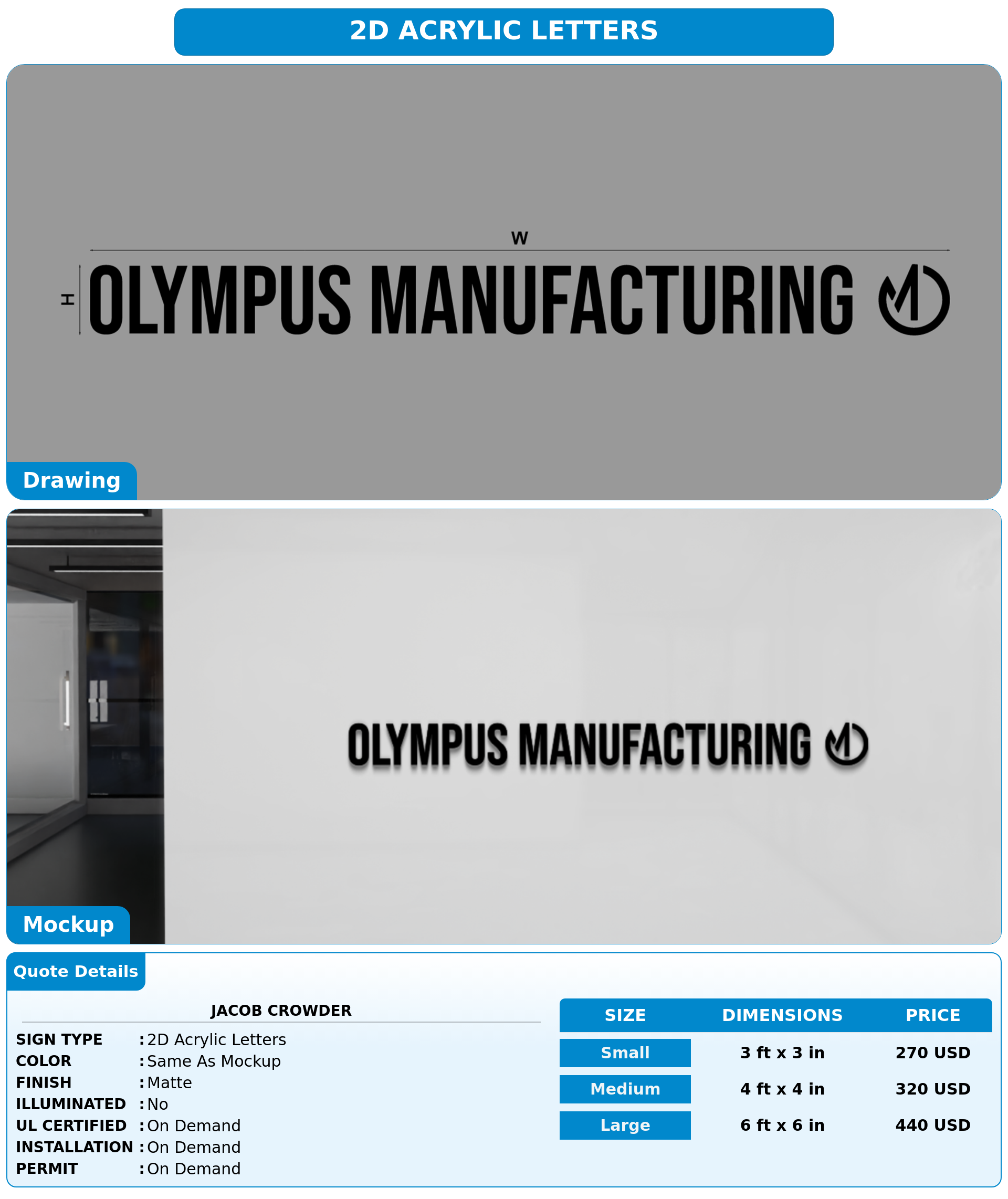 CUSTOM MOCKUP SIGN FOR Jacob Crowder – Signs INC