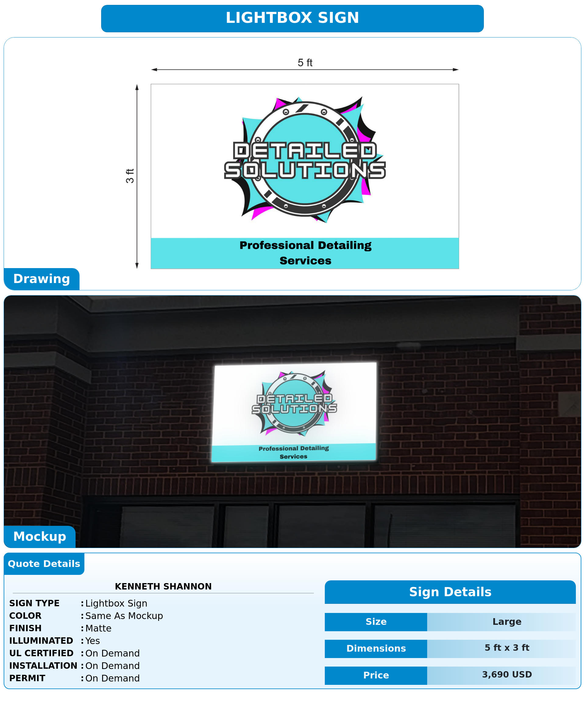 CUSTOM MOCKUP SIGN FOR Kenneth Shannon – Signs INC