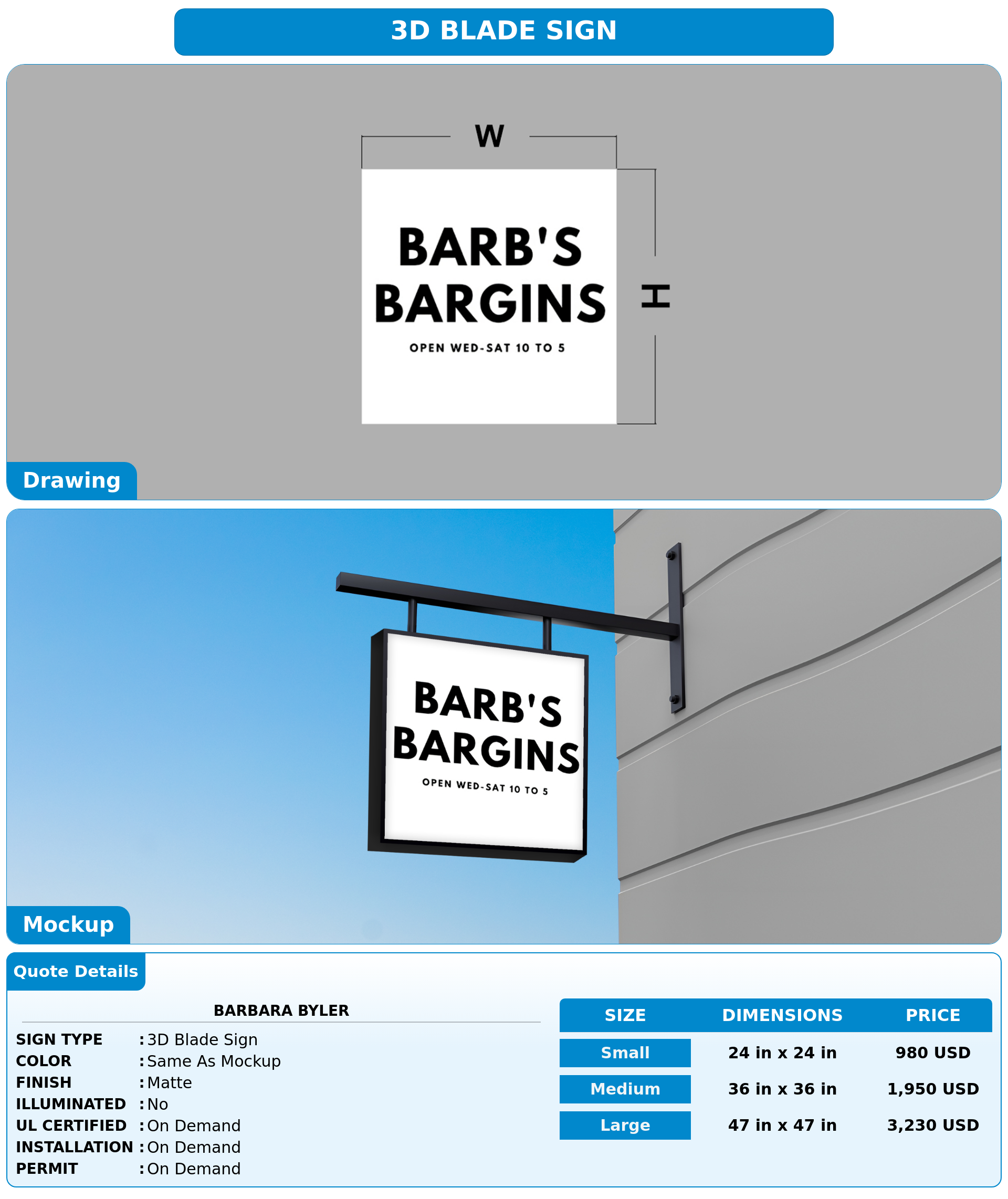 CUSTOM MOCKUP SIGN FOR Barbara Byler – Signs INC