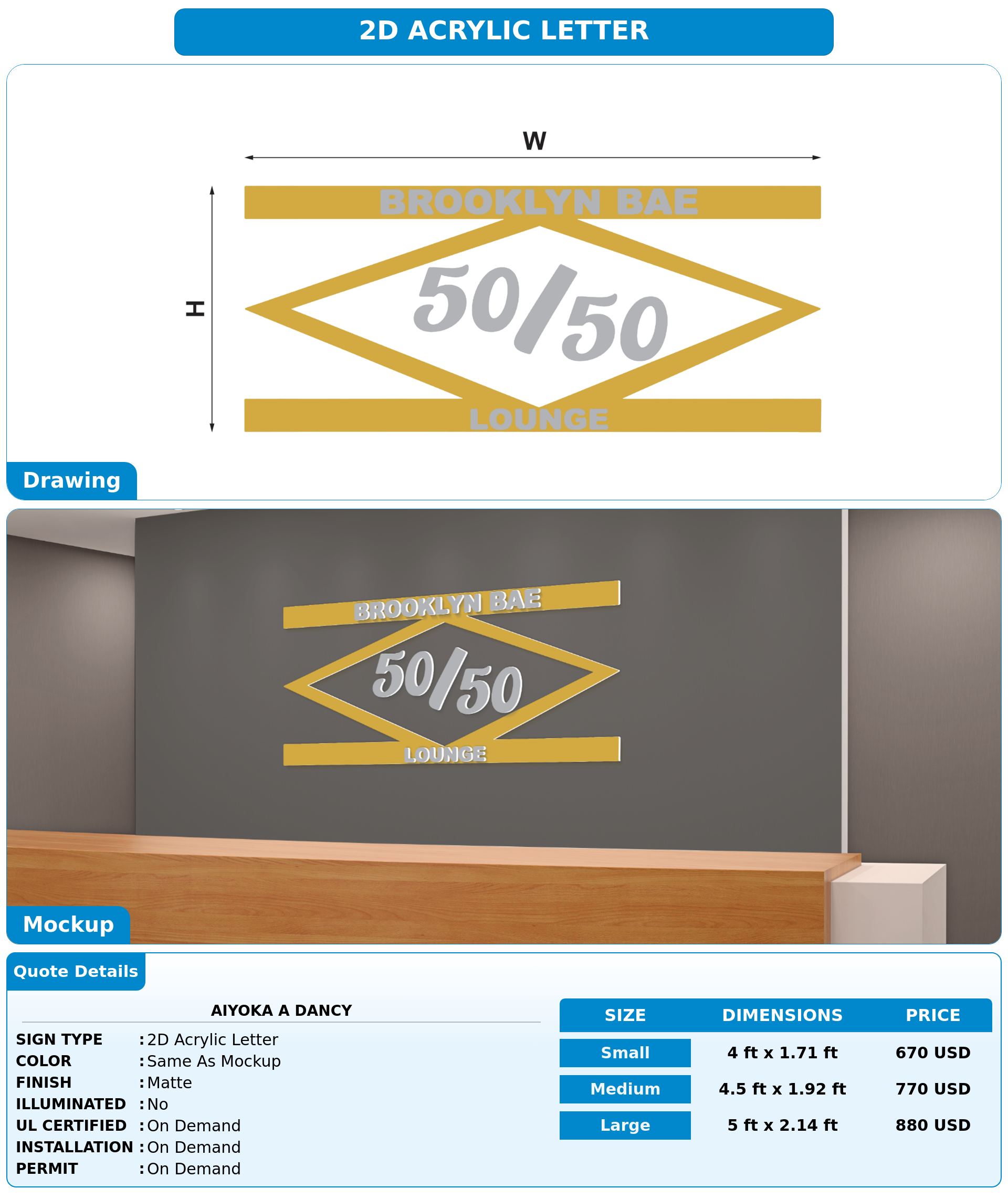 CUSTOM MOCKUP SIGN FOR aiyoka a dancy – Signs INC