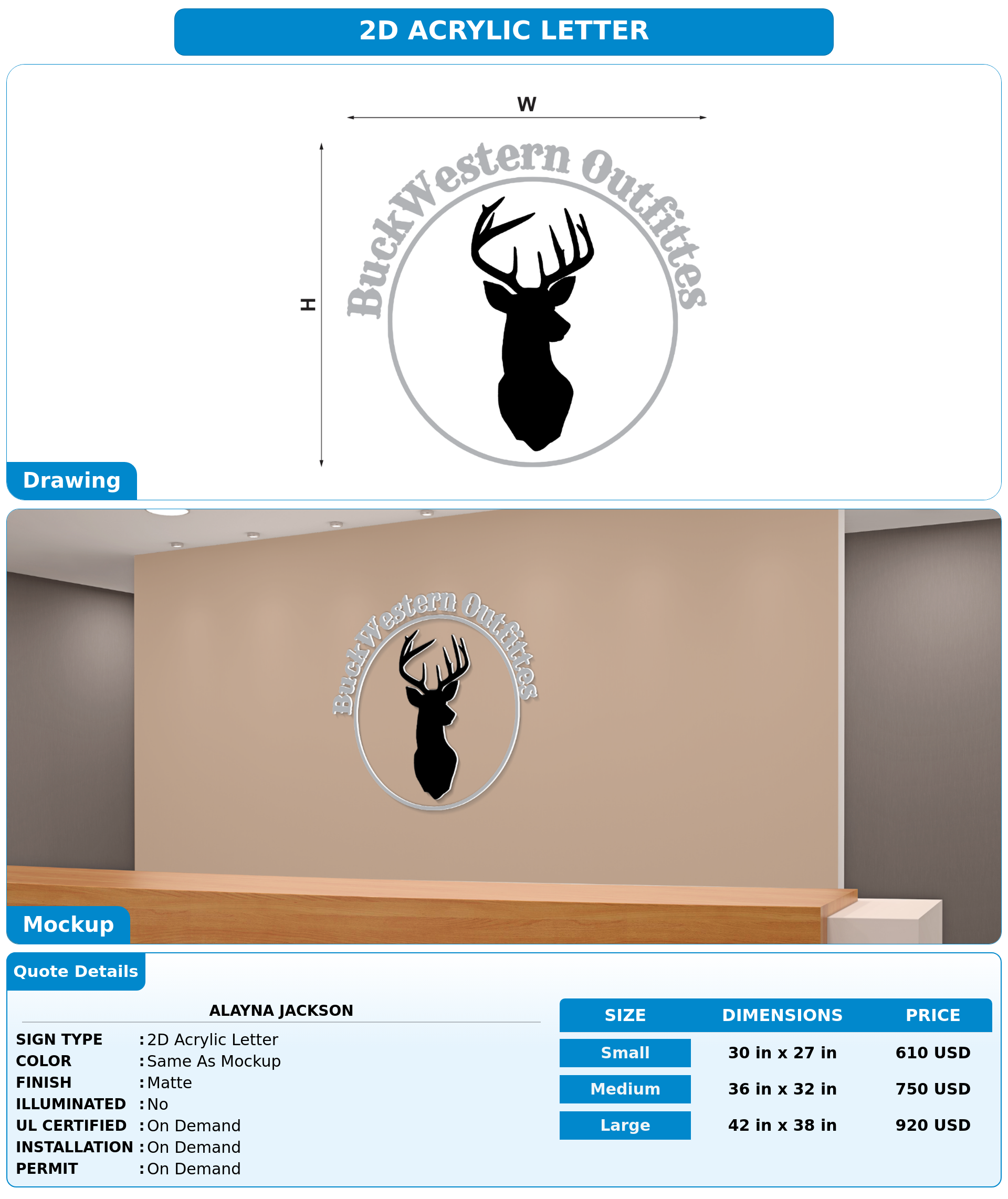 CUSTOM MOCKUP SIGN FOR Alayna Jackson – Signs INC