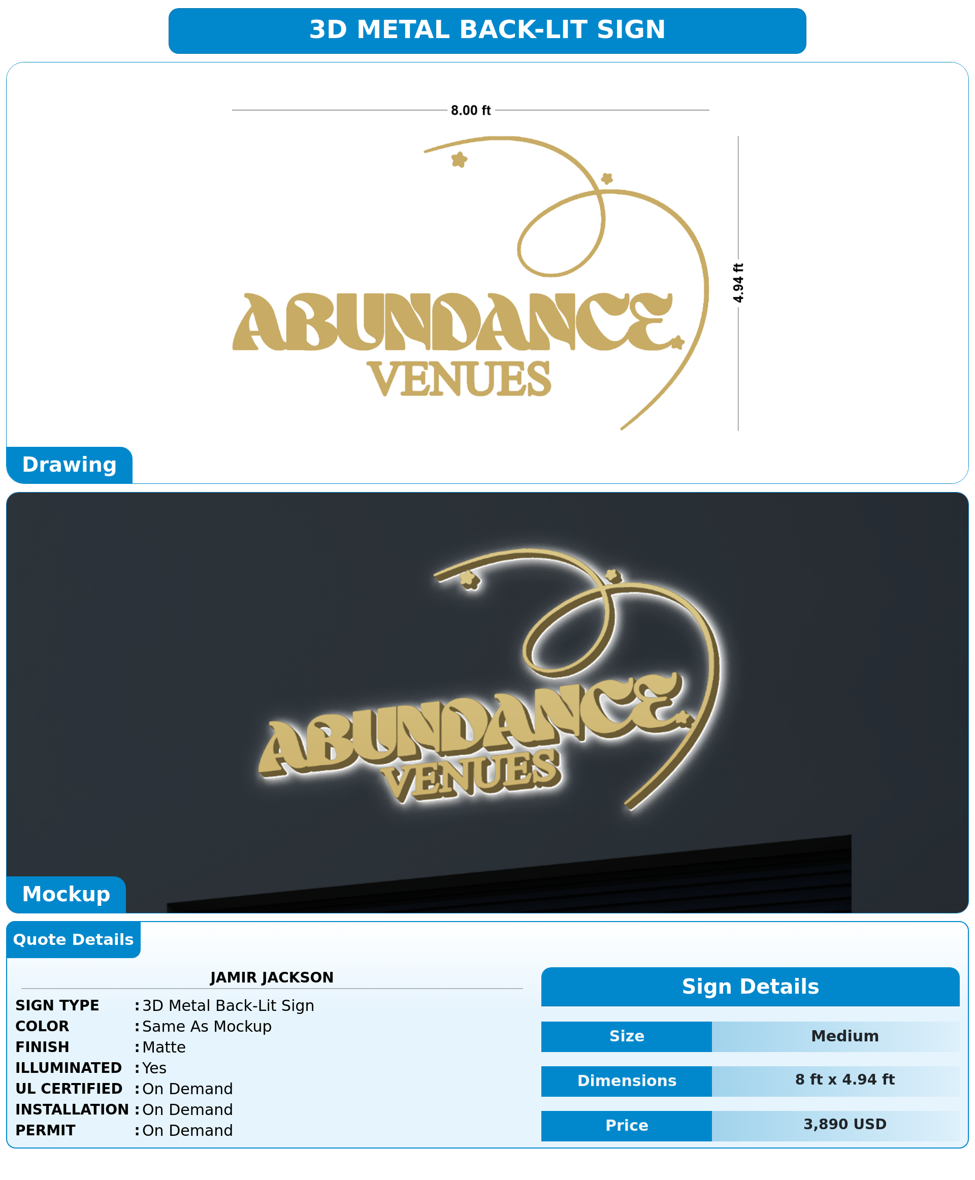 CUSTOM MOCKUP SIGN FOR Jamir Jackson – Signs INC