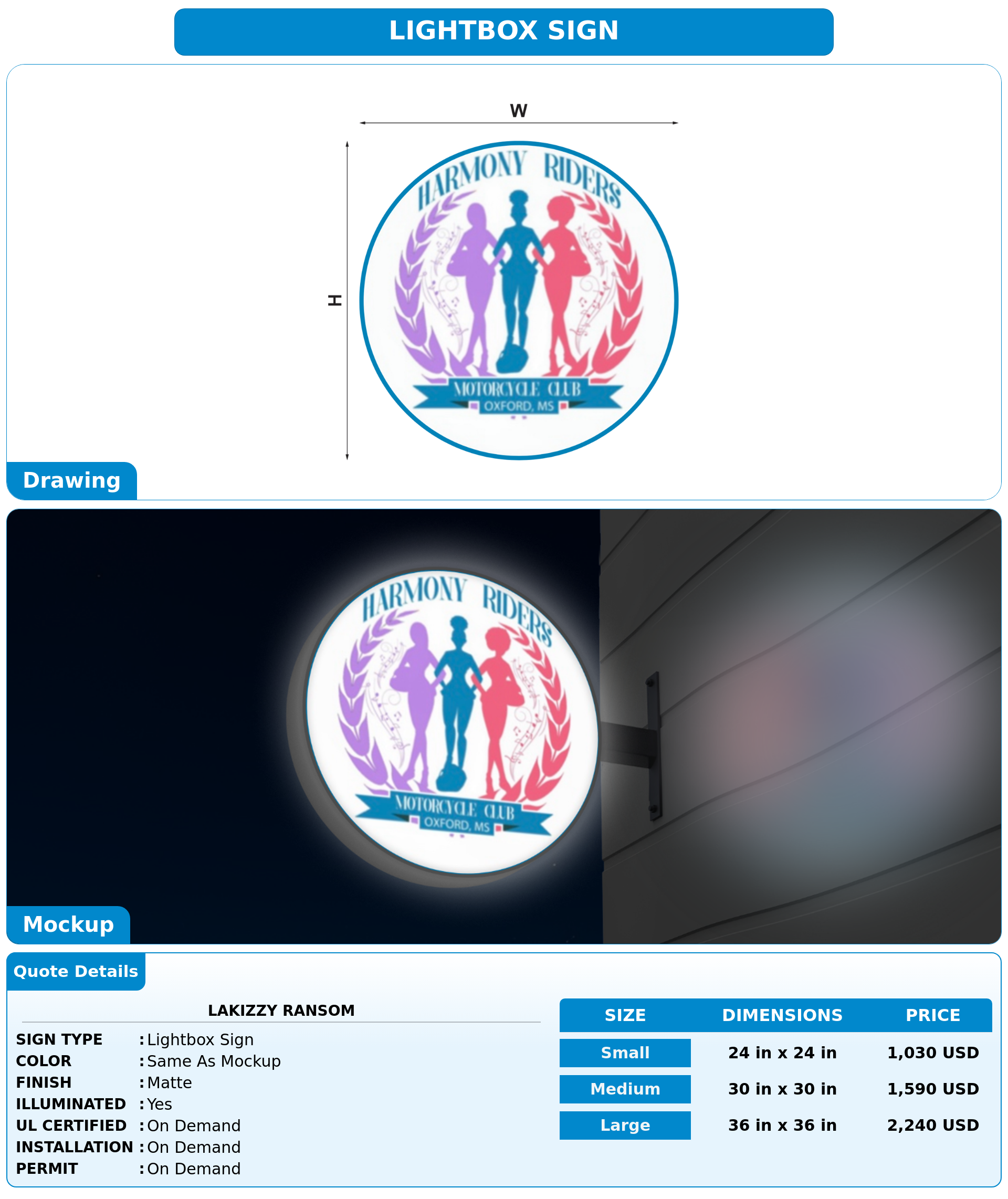 CUSTOM MOCKUP SIGN FOR Lakizzy Ransom – Signs INC