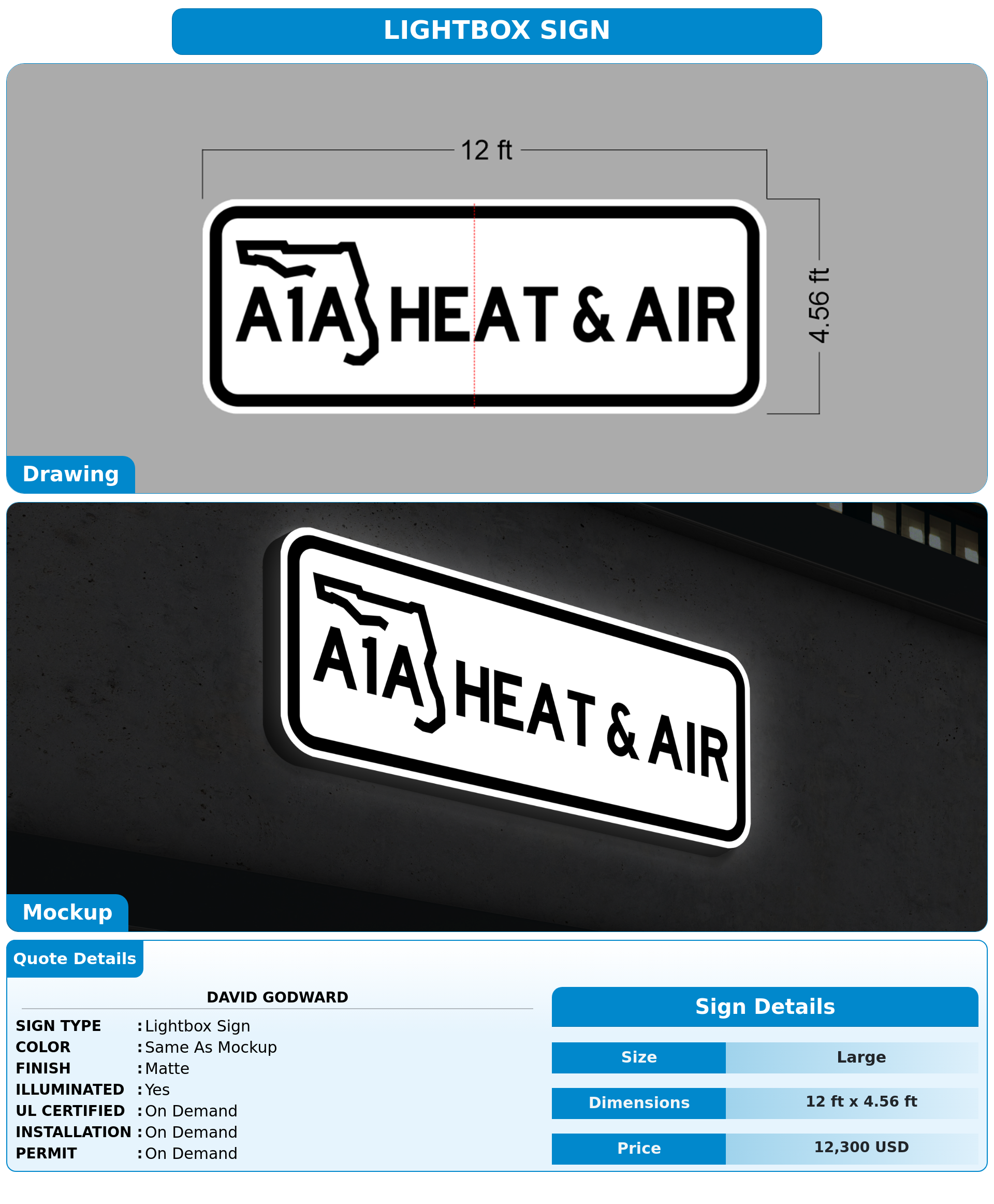 CUSTOM MOCKUP SIGN FOR David Godward – Signs INC