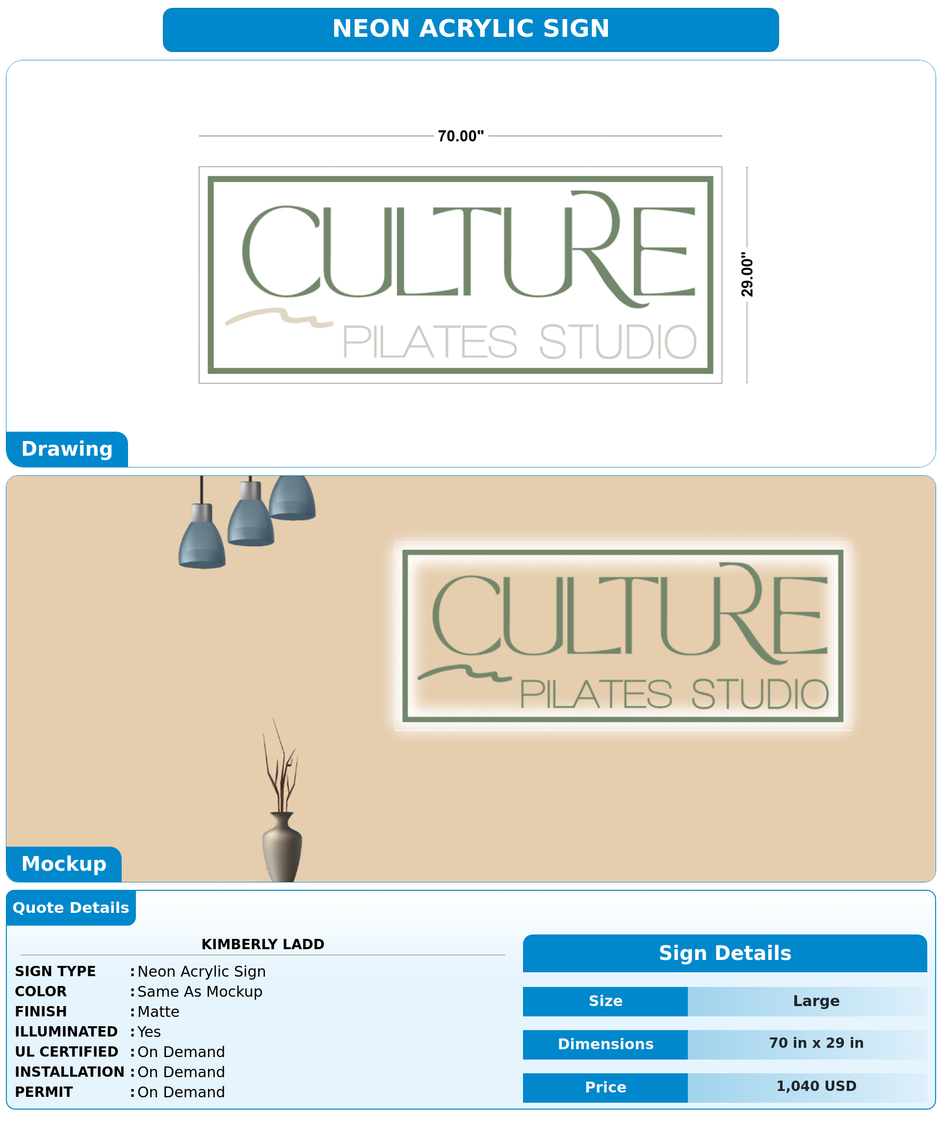 CUSTOM MOCKUP SIGN FOR Kimberly Ladd – Signs INC