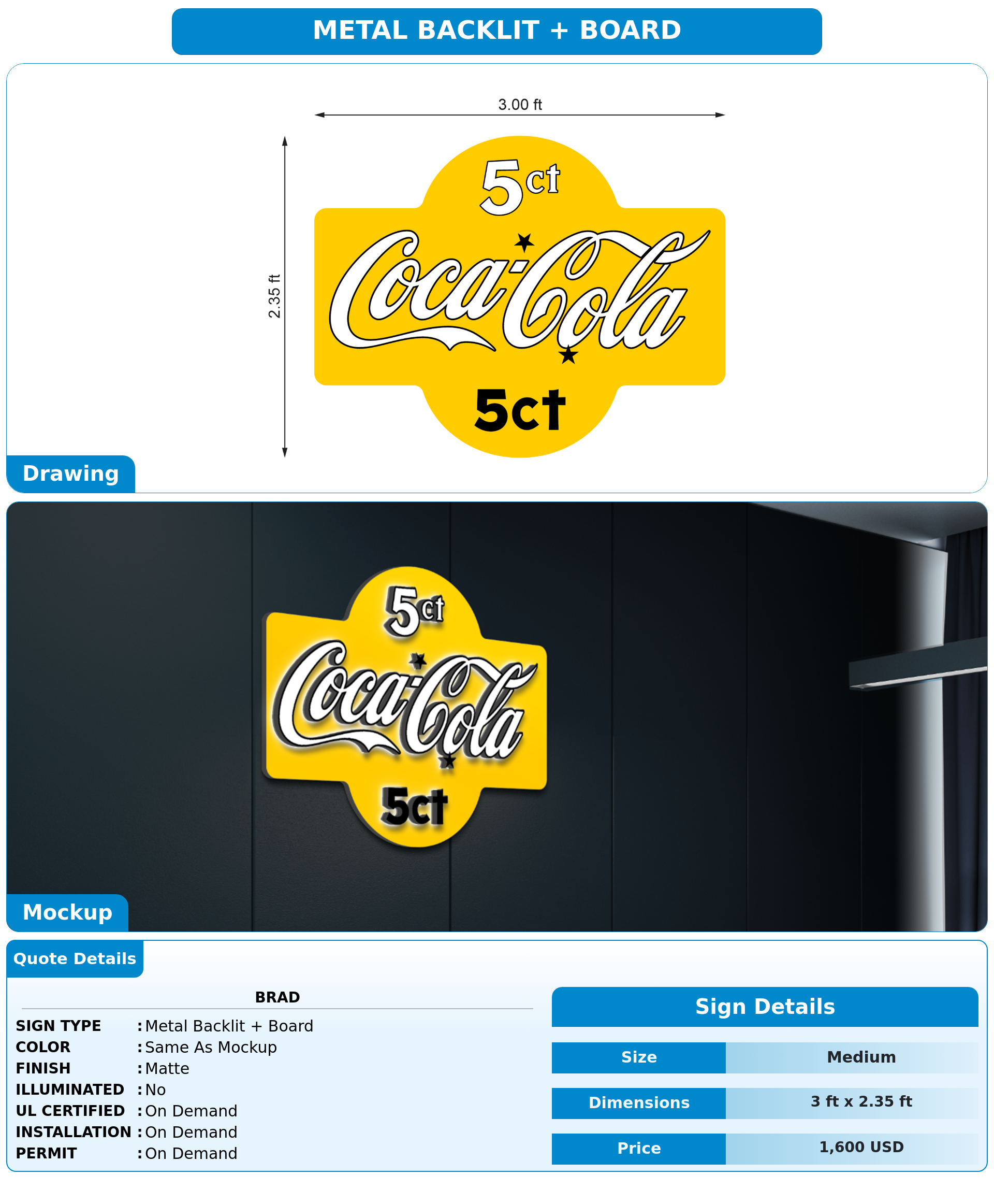 CUSTOM MOCKUP SIGN FOR Brad – Signs INC