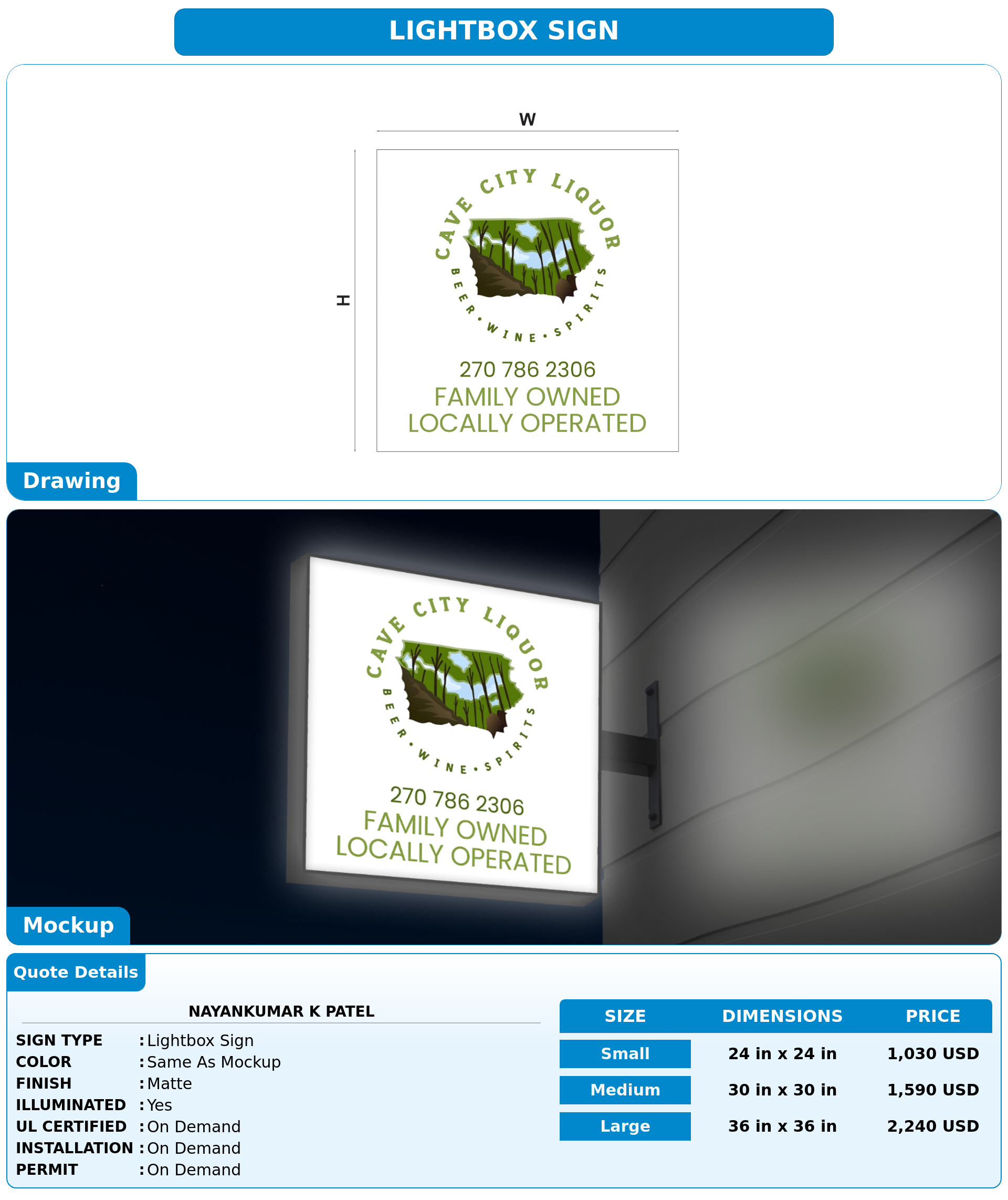 CUSTOM MOCKUP SIGN FOR nayankumar k patel – Signs INC