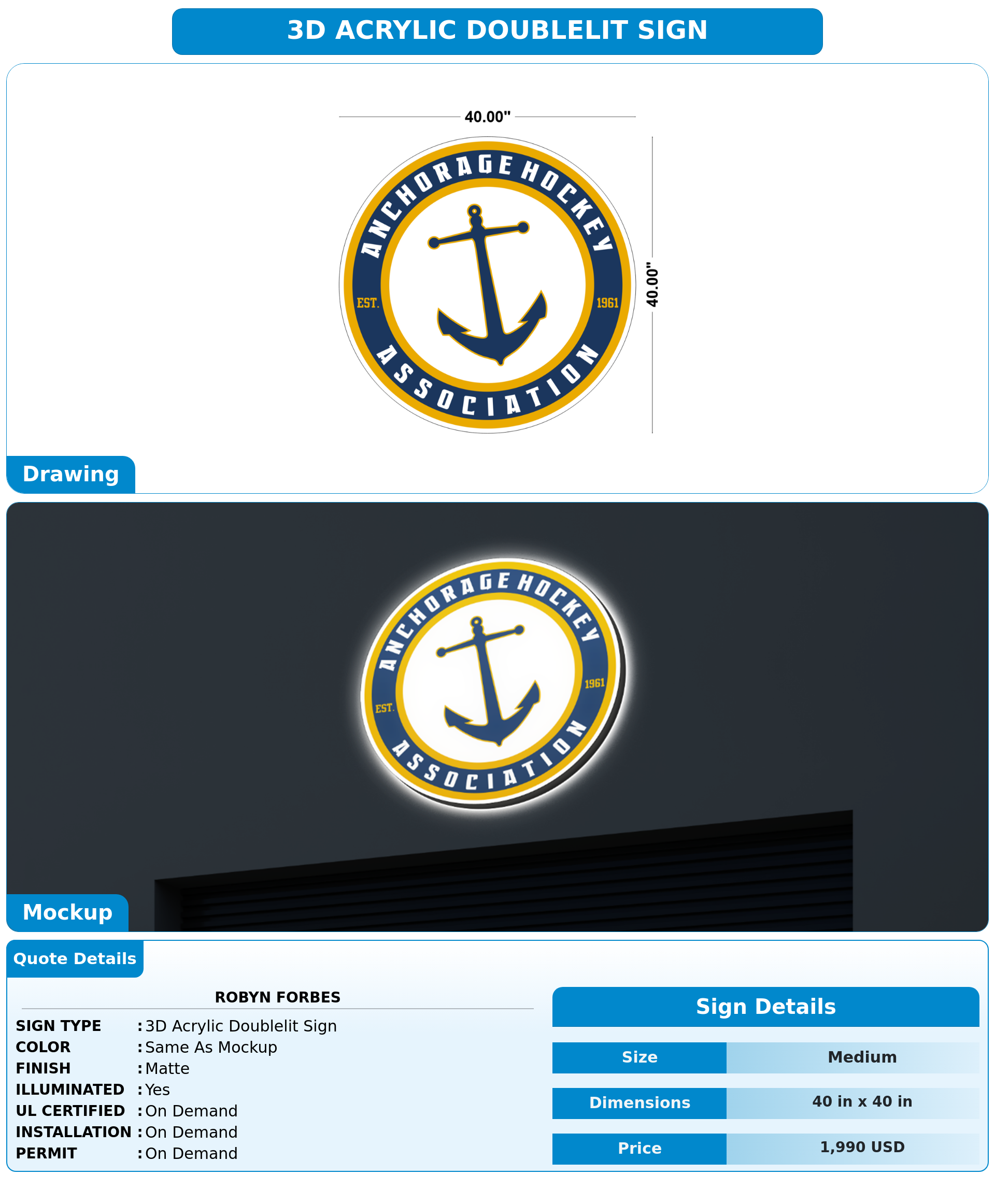 CUSTOM MOCKUP SIGN FOR Robyn Forbes – Signs INC