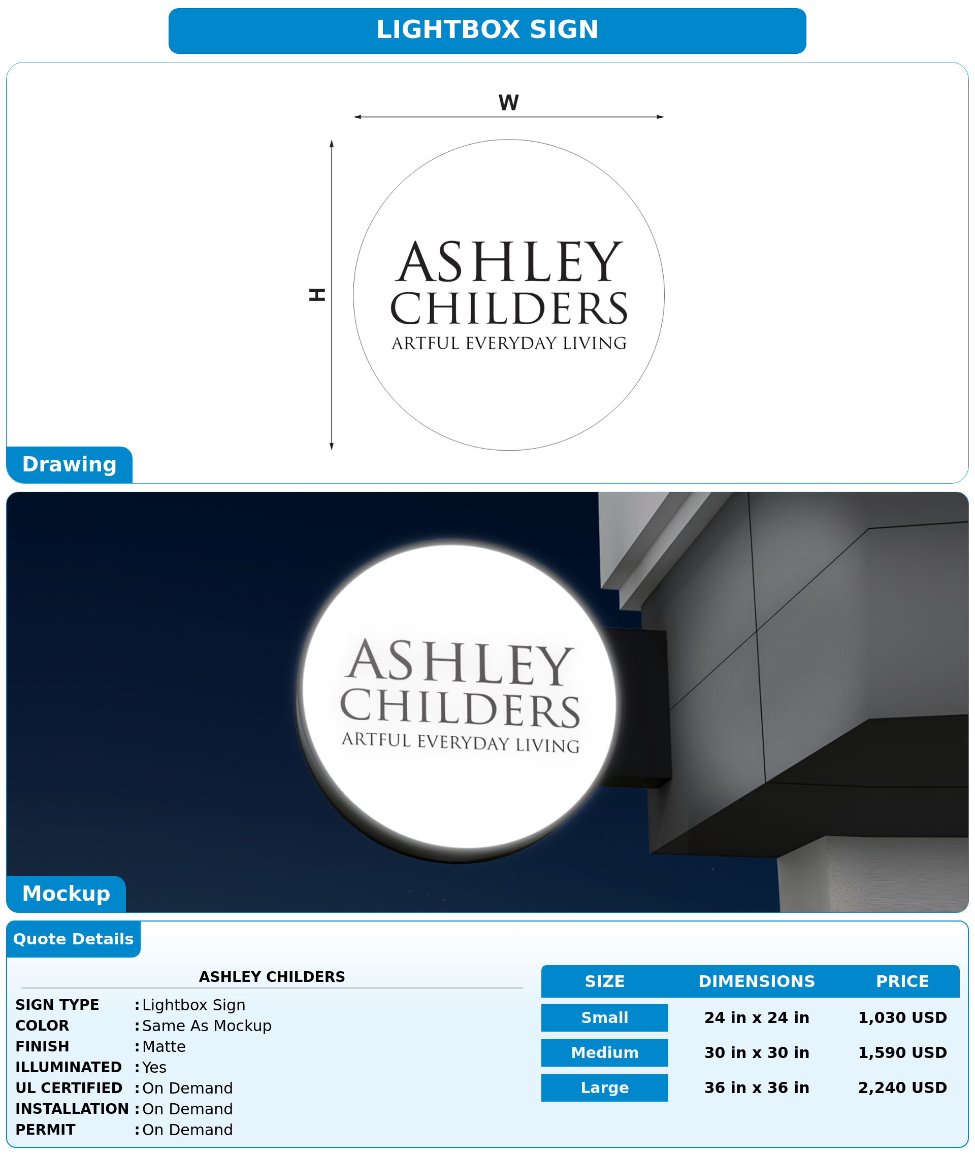 CUSTOM MOCKUP SIGN FOR Ashley Childers – Signs INC