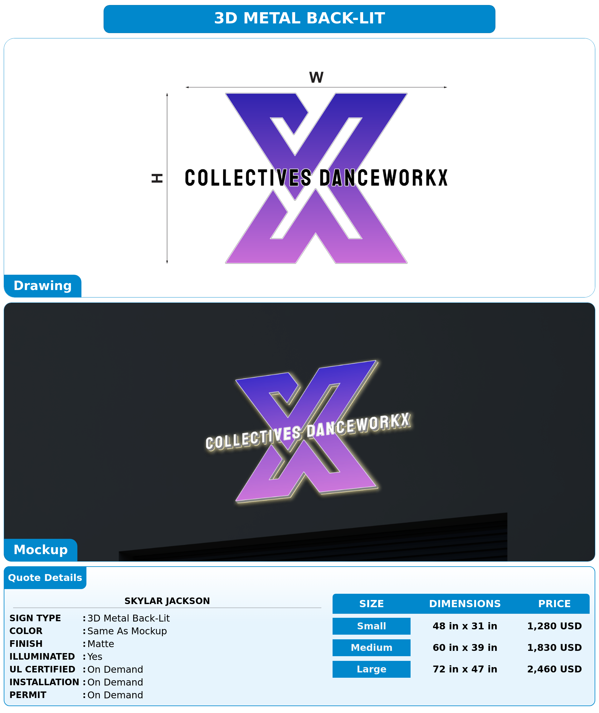 CUSTOM MOCKUP SIGN FOR Skylar Jackson – Signs INC