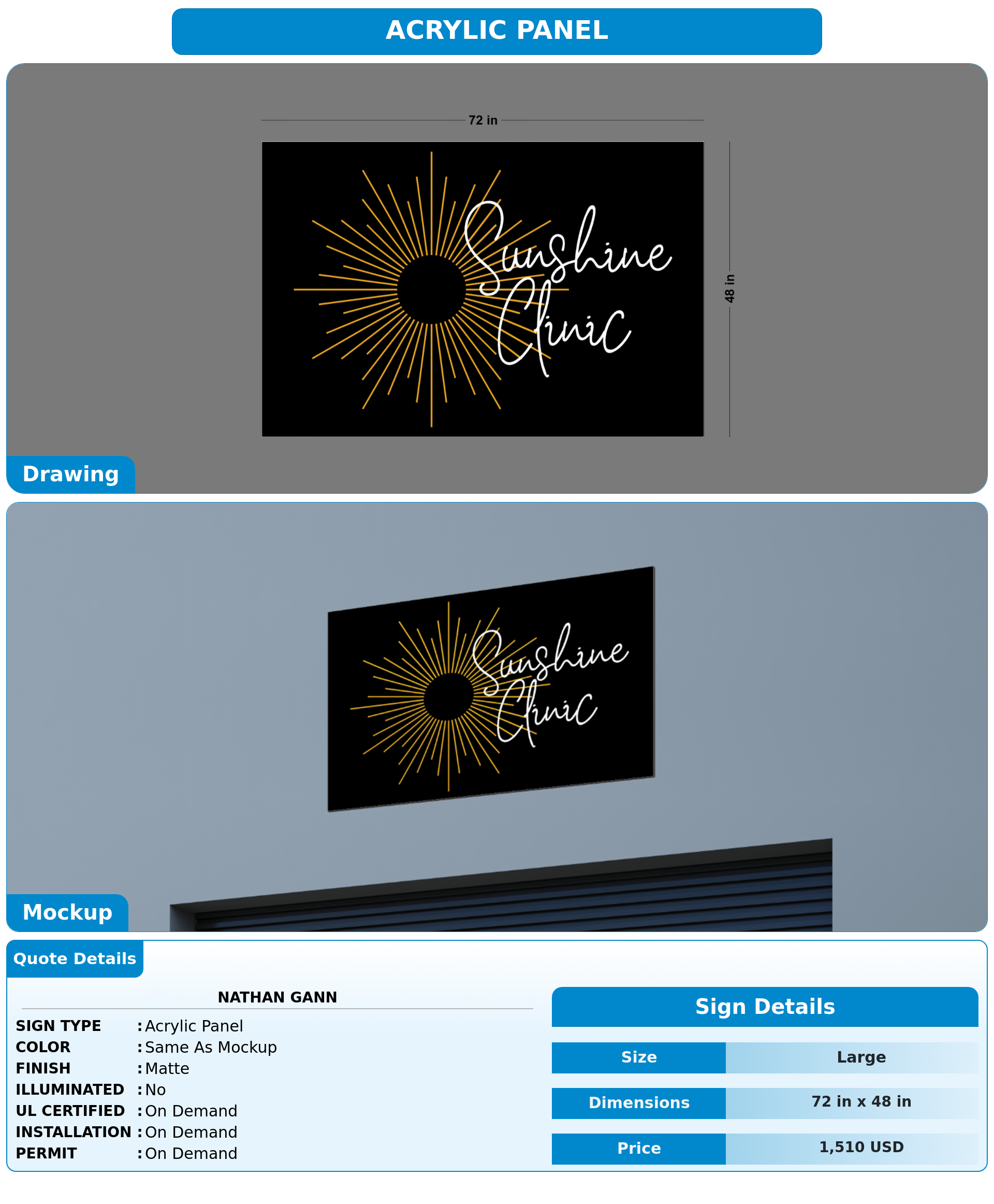 CUSTOM MOCKUP SIGN FOR Nathan Gann – Signs INC
