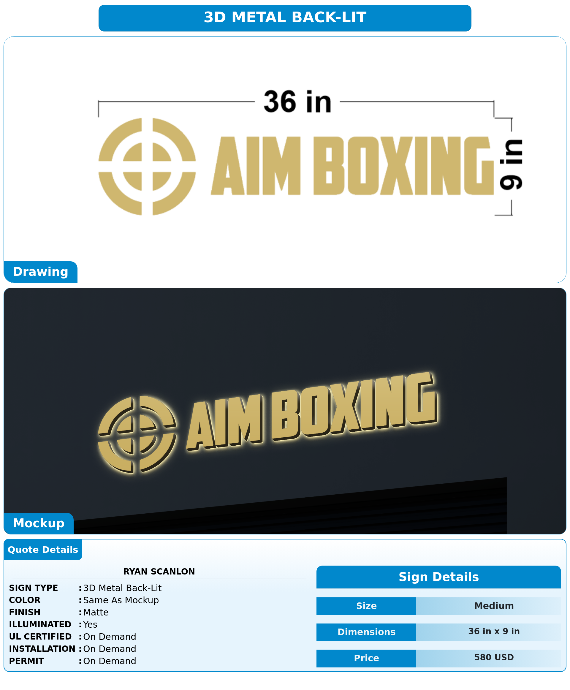 CUSTOM MOCKUP SIGN FOR Ryan Scanlon – Signs INC