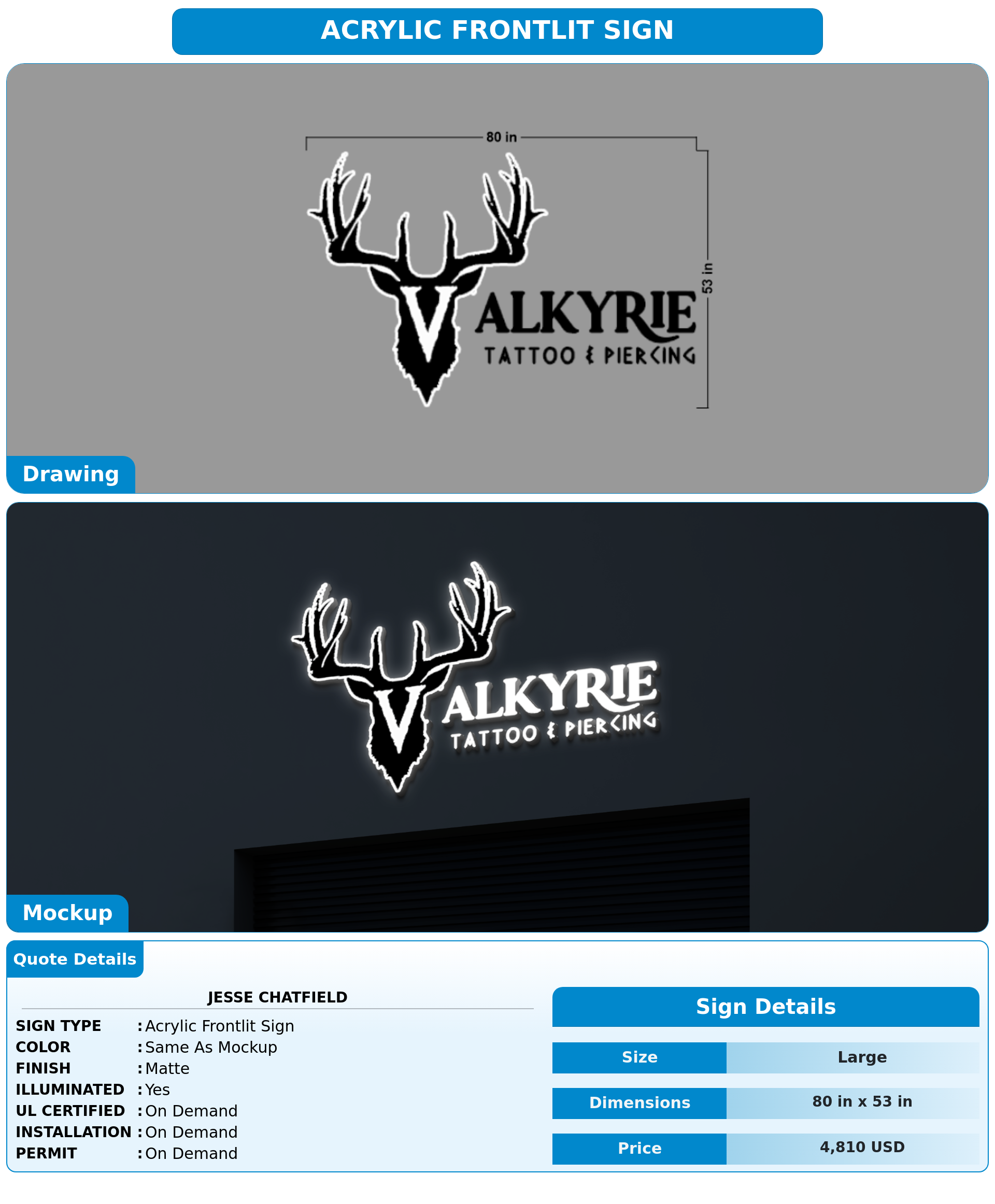 CUSTOM MOCKUP SIGN FOR Jesse Chatfield – Signs INC