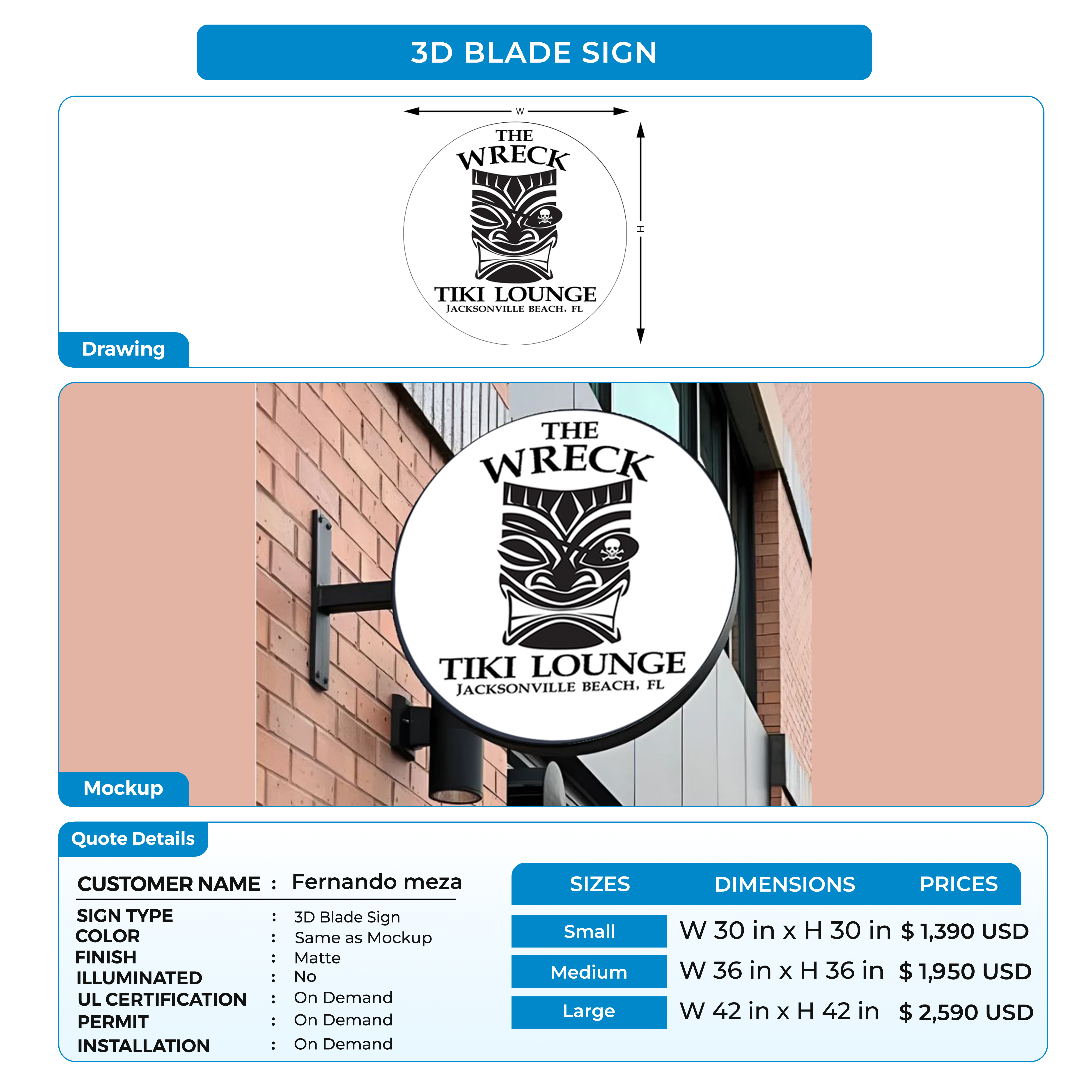 custom signs for Fernando meza – Signs INC
