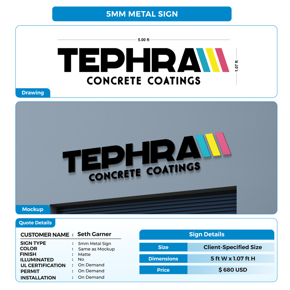 Business signage for Seth Garner – Signs INC